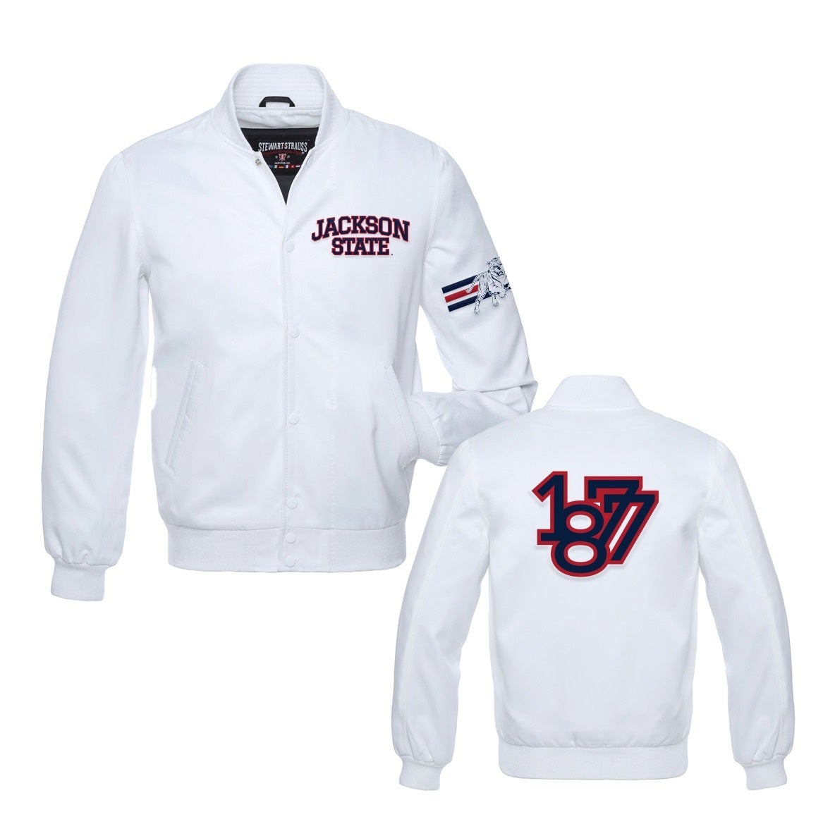 1877 Jackson State Icy White Satin Jacket | ReedEnt Apparel